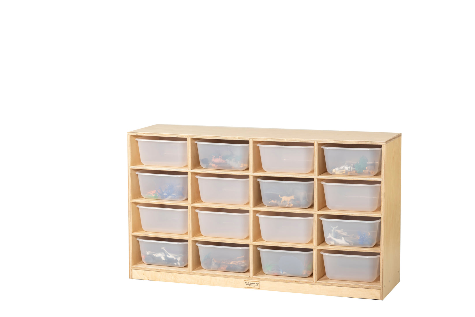 Storage Unit with Translucent Bins - Made in Canada – Wood Wood Toys